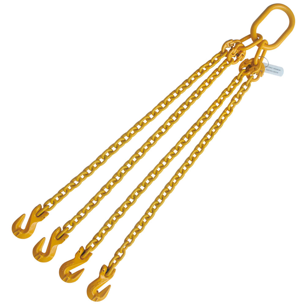 5 8 X 10 G80 Lifting Chain Sling With Grab Hook Quadruple Leg 8701610 5 8 X 10 G80 Lifting Chain Sling With Grab Hook Quadruple Leg 8701610