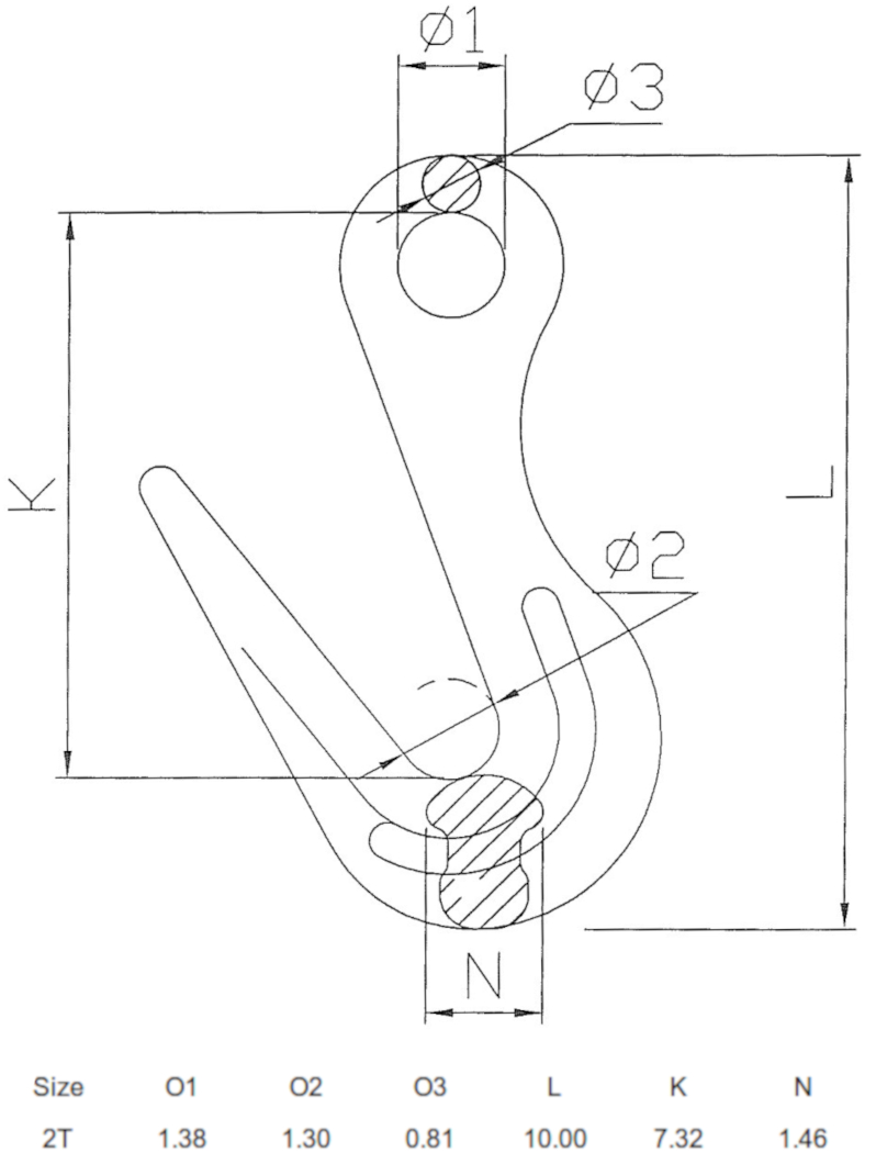 2T Grade 80 Sorting Hook w/5/16x8' Adjustable Chain Sling [361237 ...